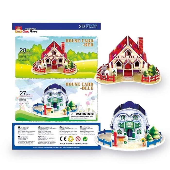 Puzzle 3D set de 4 Maisons - Cdiscount Jeux - Jouets