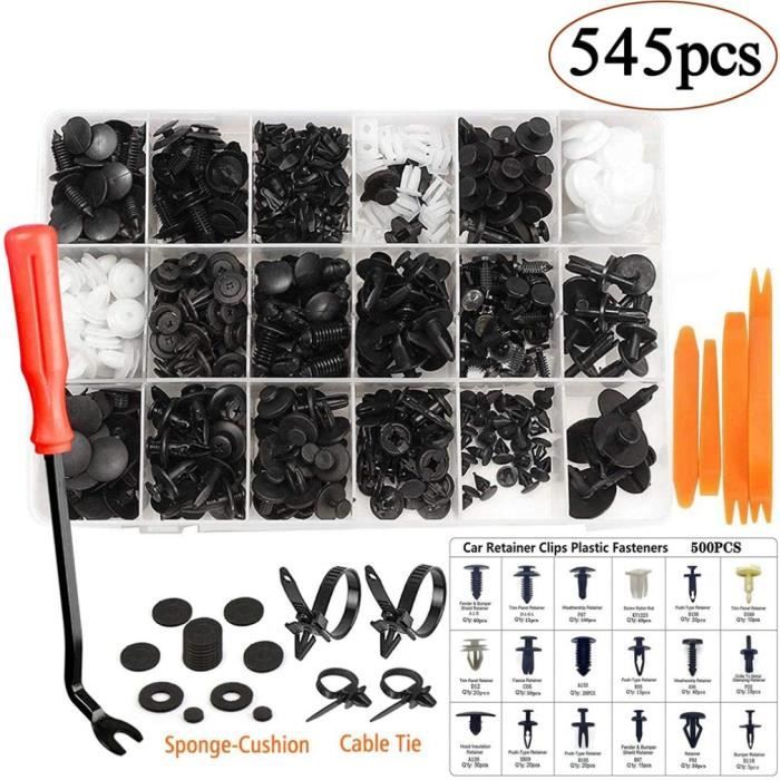 Clips de rivet en plastique Attache de protection noire universelle ...