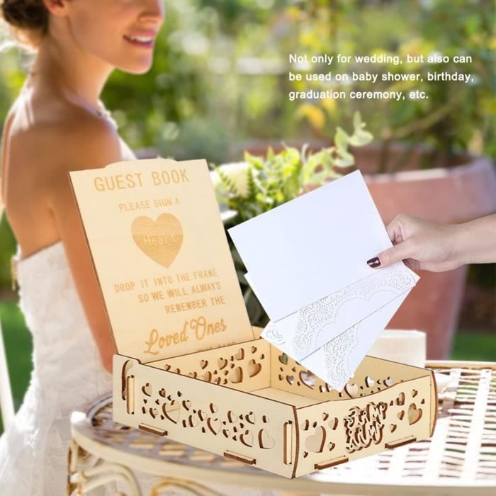 Minifinker Boîte de message en bois Livre d'or en bois boîte à messages ...