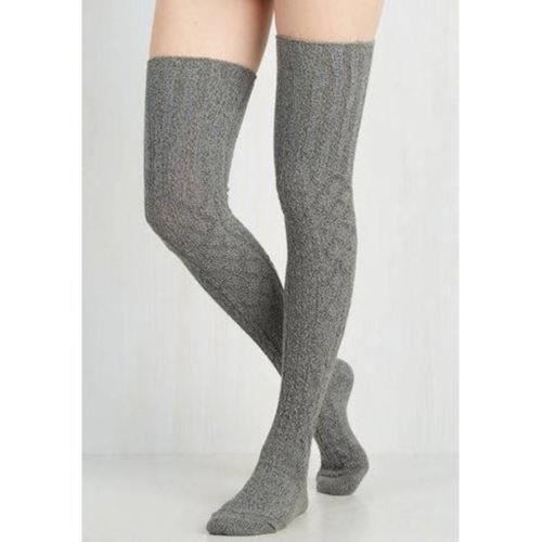 Chaussettes Chaussettes Au Dessus Du Genou Pour Femmes Type Gray