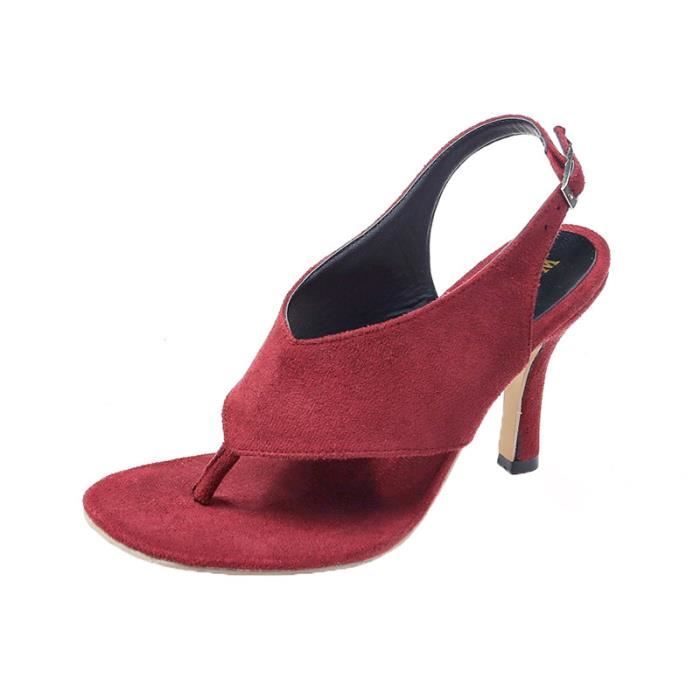 Sandales à Talons Hauts pour Femmes - FUNMOON - Rouge - Plateau ...