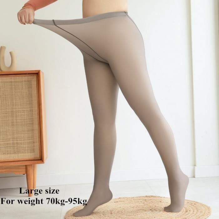 Collant,Collants chauds et épais pour femmes, faux, translucides, à la mode, en molleton ...