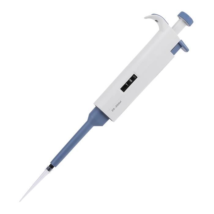 Qiilu Pipette 200ul 1 pc monocanal manuel réglable Pipette Pipette ...