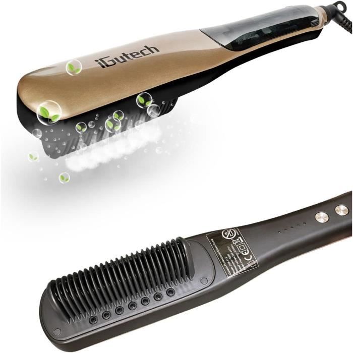 Brosse À Lisser À Vapeur,Lisseur Cheveux,Lisseur Vapeur Professionnel Avec 3 Réglages De ...