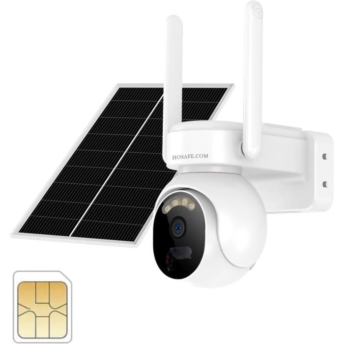 4G Lte Caméra Surveillance Extérieur Solaire Sans Fil, 2K Hd 4G Batterie Camera Avec Carte Sim ...