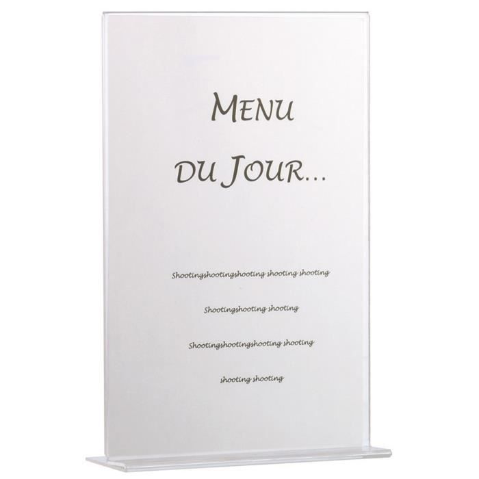 3 porte-menu A4 21 x 30 cm plexiglass transparent - Cdiscount Maison