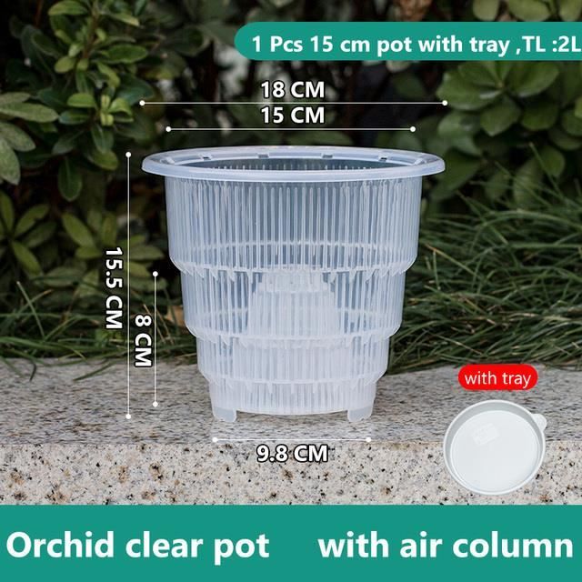 POT DE FLEUR,15 cm clear T-1 pc--Pot'orchidées transparent avec trous ...