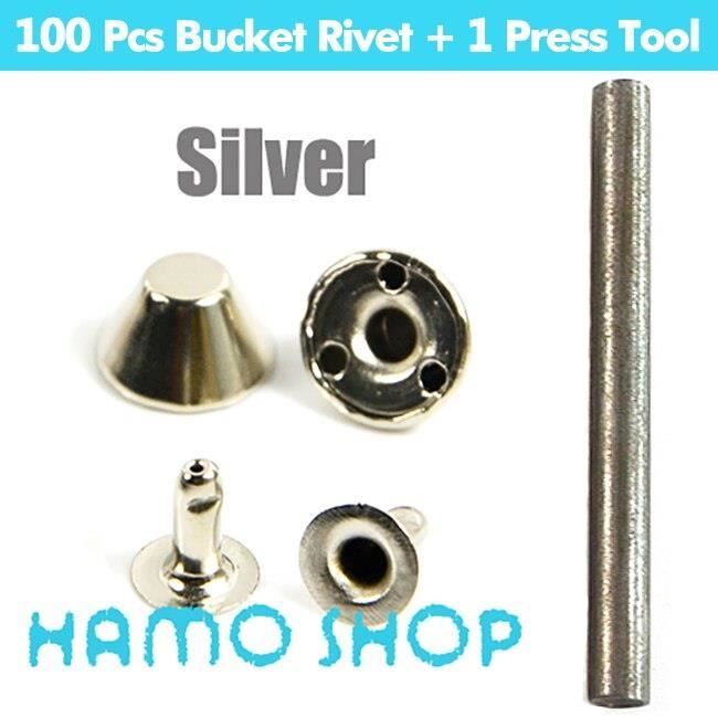RIVET,Bucket Rivet Silver-10mm--Goujons en métal de toutes les tailles ...