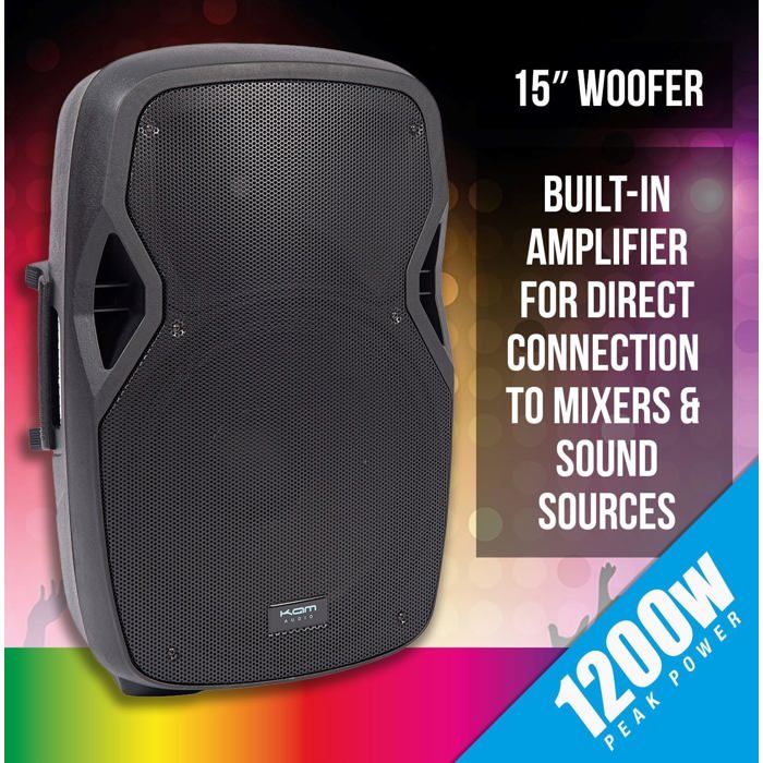 Enceinte Active KAM RZ15A V3 300 W Large Bande - Cdiscount TV Son Photo