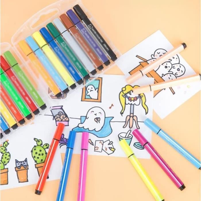 Feutres Coloriage Ensemble De Stylos À Colorier À Pointe Feutre Lavable ...