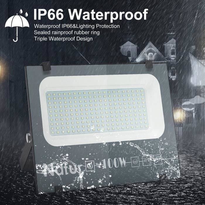 KeWin 600W Puissant Projecteur Exterieur LED, 60000LM Spot LED Extérieur, Blanc Friod 6500K ...