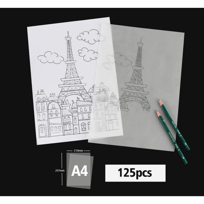 Sweelov Lot de 125 Feuilles de Papier Transparent Imprimable A4 100 g ...