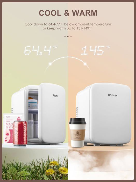 Mini Frigo de Chambre 4L/6 Canettes, Petit Frigo Portable 240V/12V ...