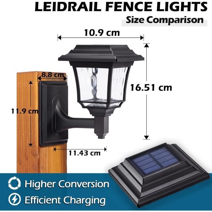 Leiail Lampe Solaire Extérieur Lot de 2 Lere Solaire Exterieur éclairage 2 éclairage Modes LED ...
