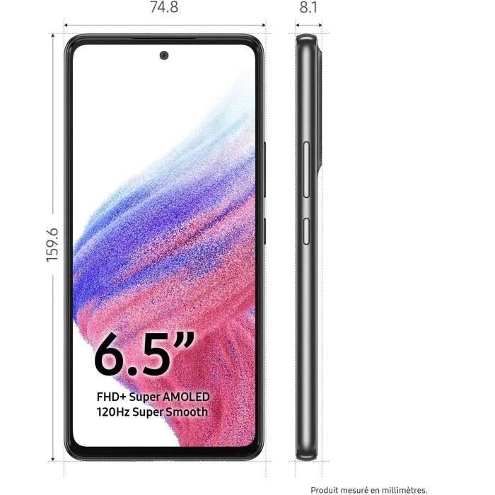Smartphone SAMSUNG Galaxy A53 128Go 5G Noir Single SIM - Version US ...