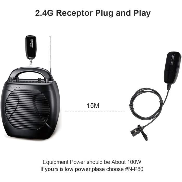 Microphone Sans Fil 2.4G Sans Fil,Système De Avec Microphones Cravate ...