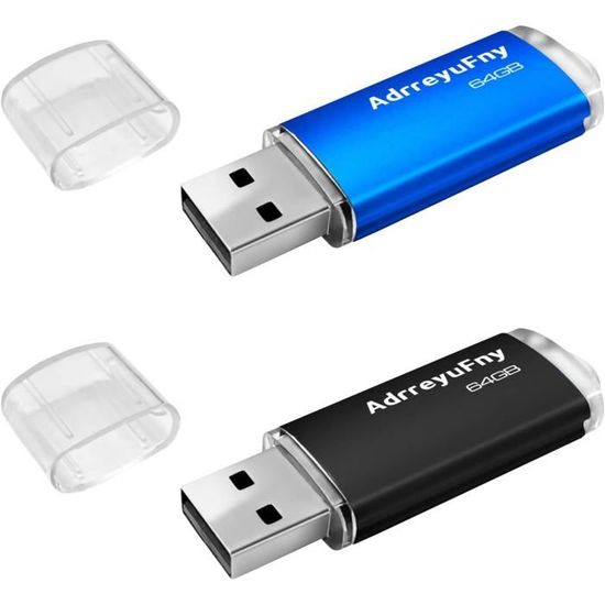 Clé USB 64GO Lot de 2 Clef USB 2.0 Pen Drive 64GB Flash Drive Portable ...