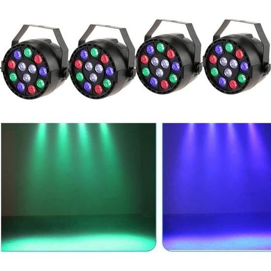 4 x 12 LED RVB PAR Stage Light RGBW DMX éclairage de scène disco ...