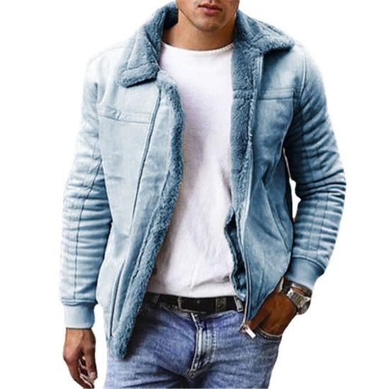 Manteau en Peluche à Tevers pour Hommes Manteau en Similicuir Manteau ...