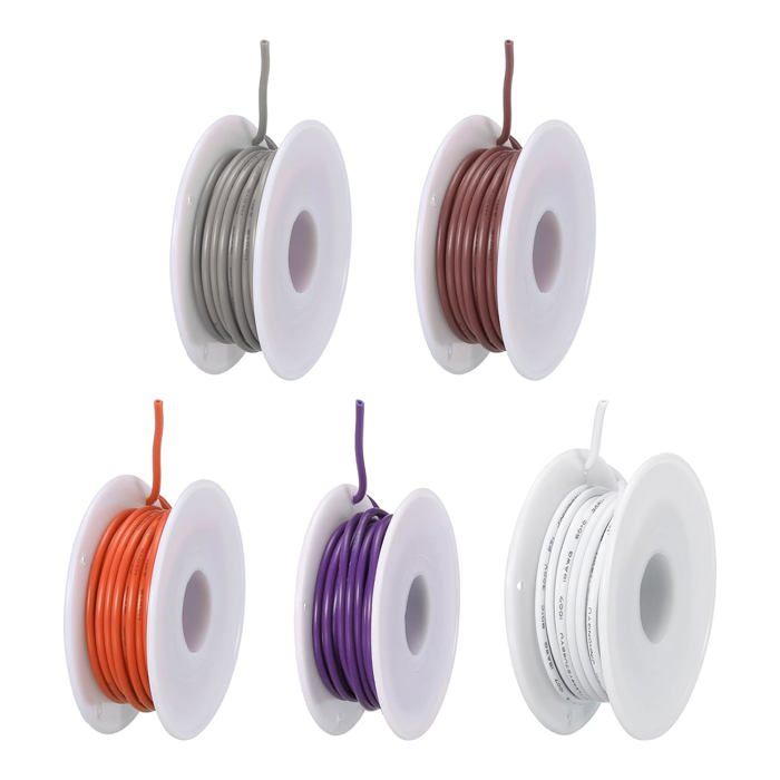 Fil électrique de calibre 18 18 AWG, 25 m (25 m au total) en PVC 1007 pour câblage à faire soi ...