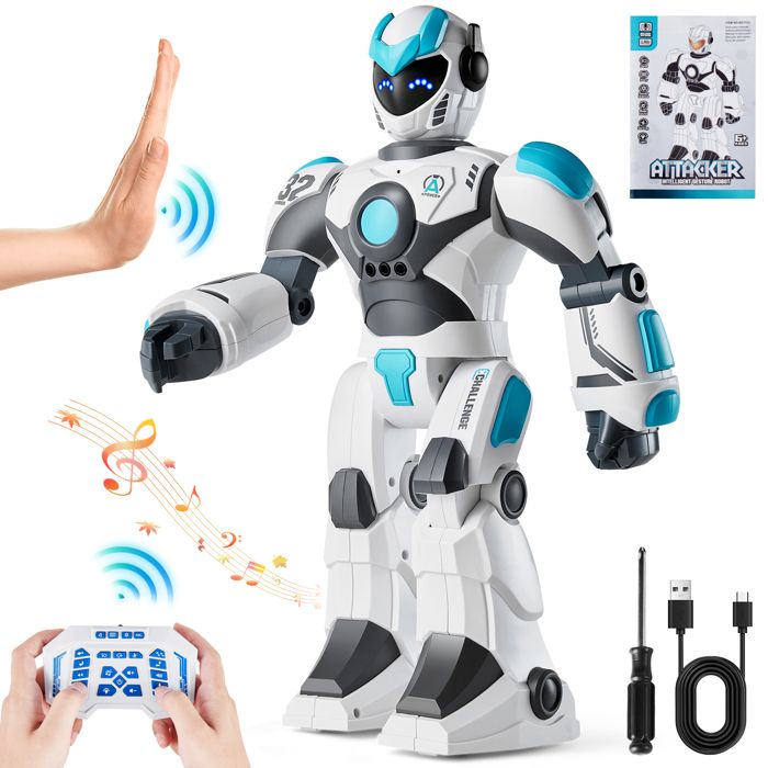 Robot Jouet Programmable Enfants-VEVOR-Télécommande Gestes Voix-5 ...