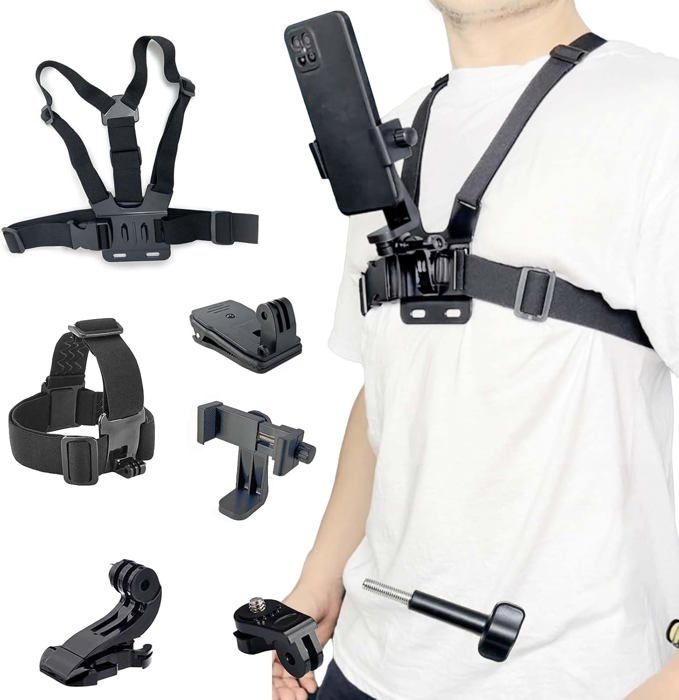 Harnais de Poitrine Support Smartphone,Support de Tête et Sangle d ...