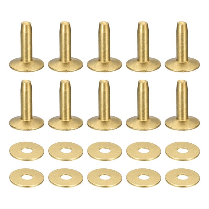 Rivet SOURCING MAP 10 Kits 10x3,3x14mm Laiton Rivets Bavures Solide ...