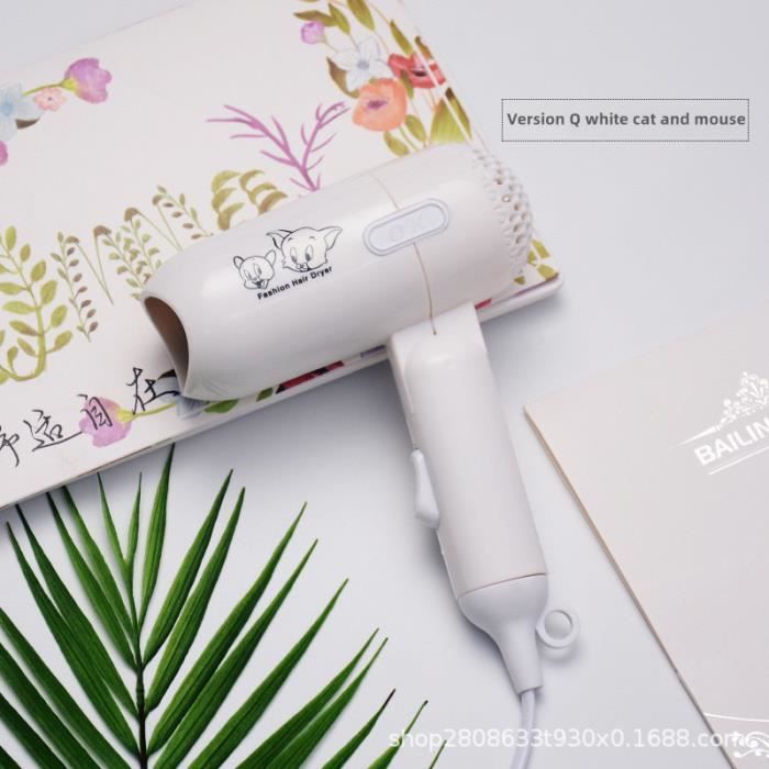 Blanc-Nouveau Mini sèche cheveux haute puissance, Ion lumière bleue ...