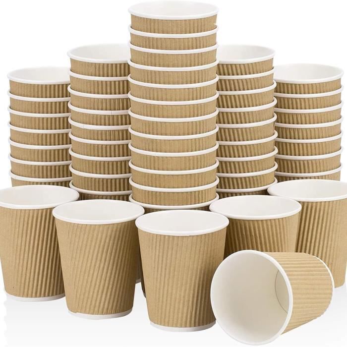Lot De 25 Tasses À Café Jetables En Papier Isotherme À Triple Paroi ...