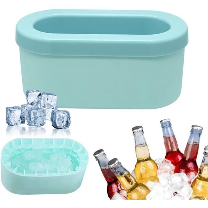 Bac à Glacons Silicone avec Couvercle, Seau à Glace en Silicone, Moule ...