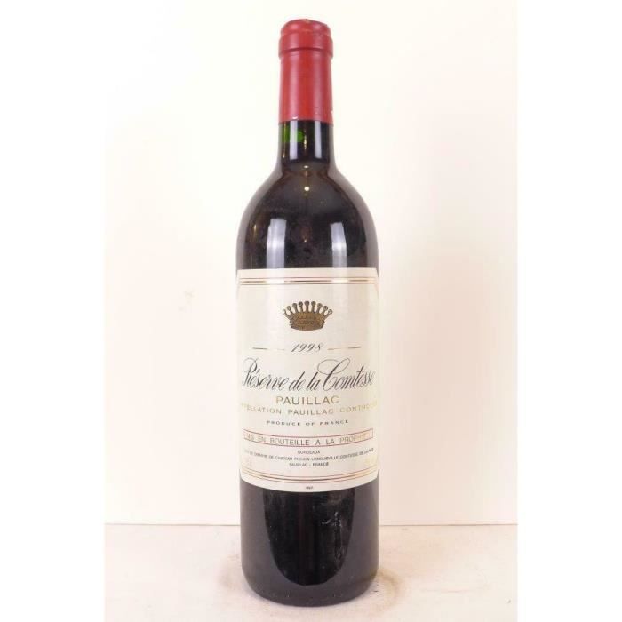 Pauillac réserve de la comtesse rouge 1998 - bordeaux - La cave Cdiscount