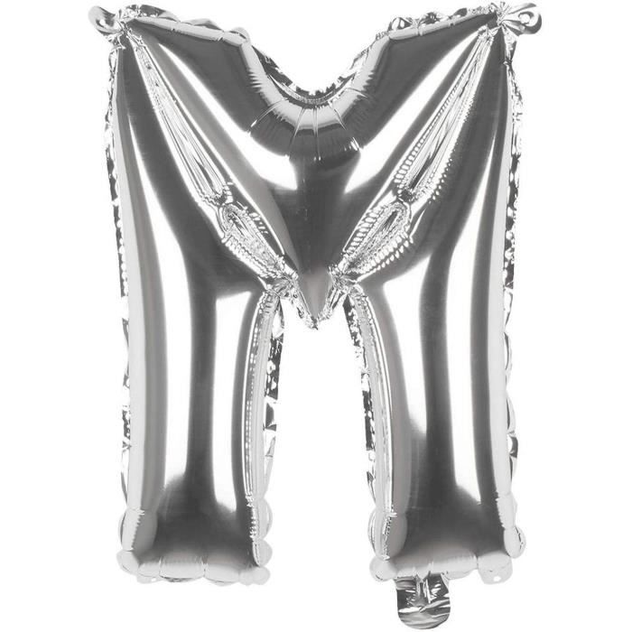 Ballon En Aluminium Lettre Taille 36 Cm Argenté Ballon Lettre Ballon