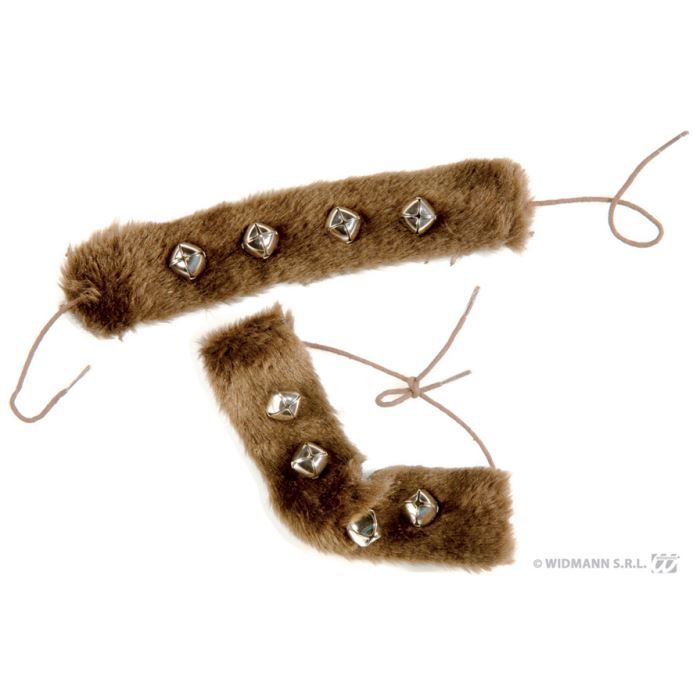 Bracelet Poignet et Chevilles fourrure/grelots - Marron - Adulte ...