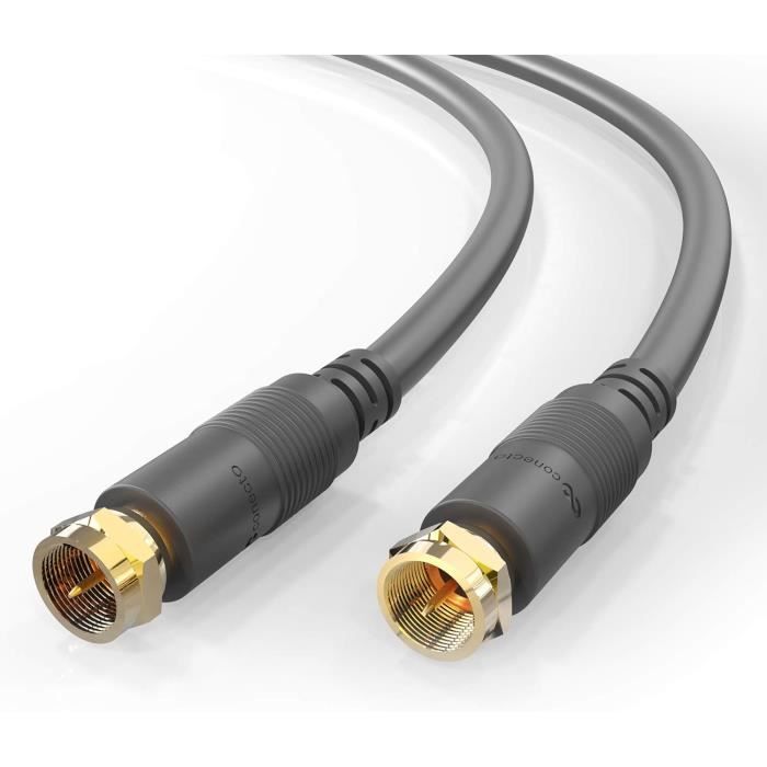 Câble D'Antenne Sat Câble Coaxial Câble De Satellite Tv 2,00M Double ...