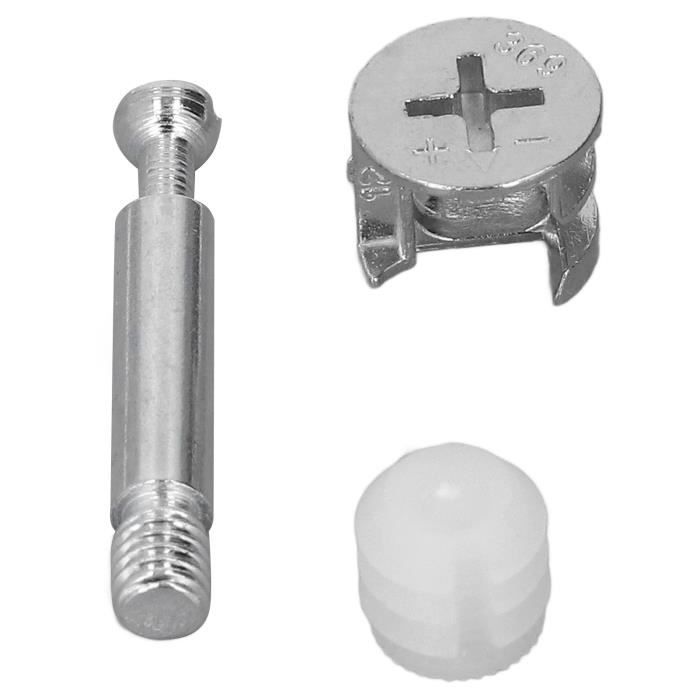 Cikonielf Vis de verrouillage à came 100 ensembles de vis à came 3 en 1 Kit de fixation de ...