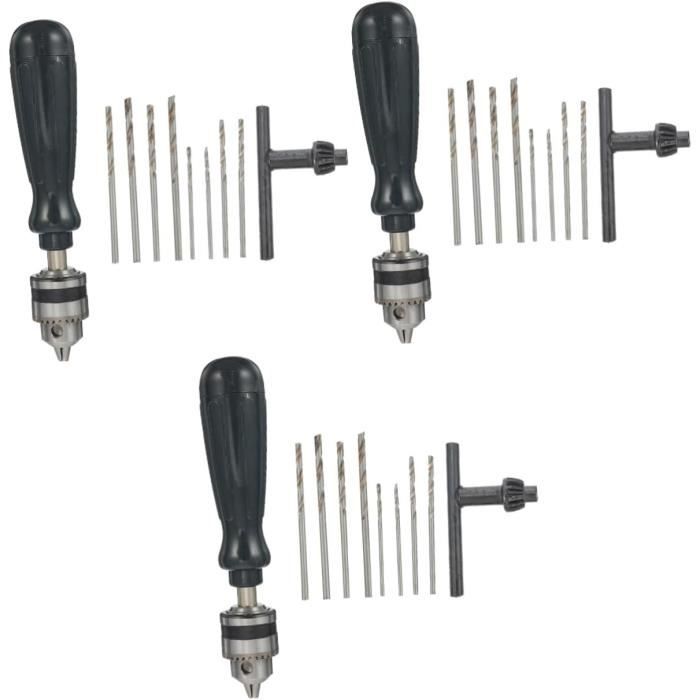 3 Ensembles Perceuse Manuelle Perceuse À Bois Manuelle Mini Étau Light ...