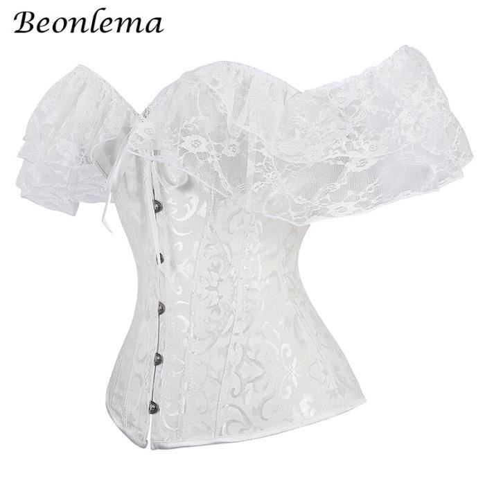 BEONLEMA-Corset en dentelle à manches longues,Sexy,robe gothique noire ...