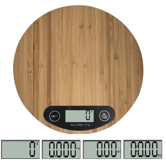 Balance de Cuisine Electronique Bois CE Pese Aliment 5kg/1g Haute ...