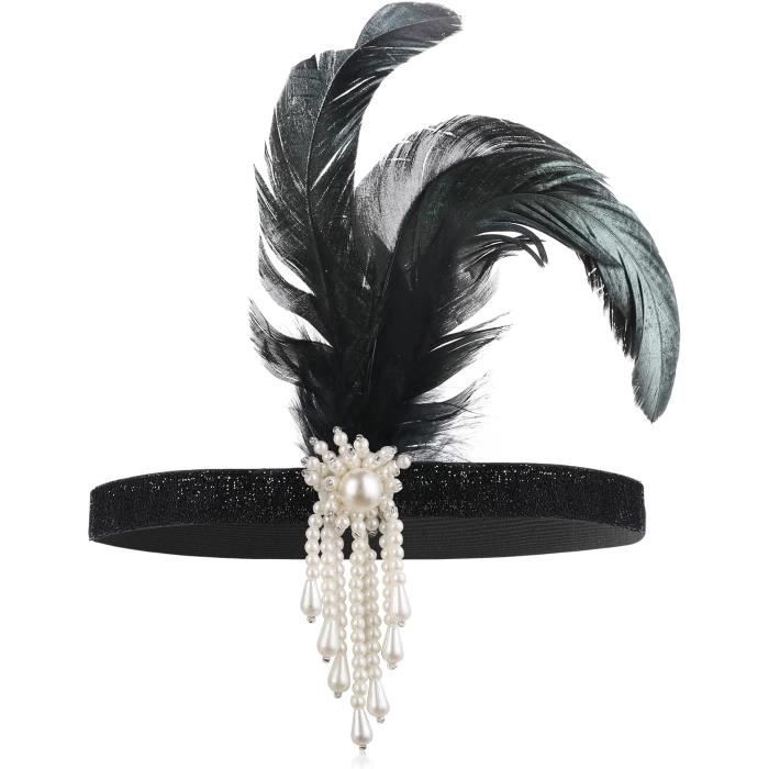 1920s Flapper Bandeau, Plume Chapeaux Coiffe 1920s Bling Strass Cheveux ...
