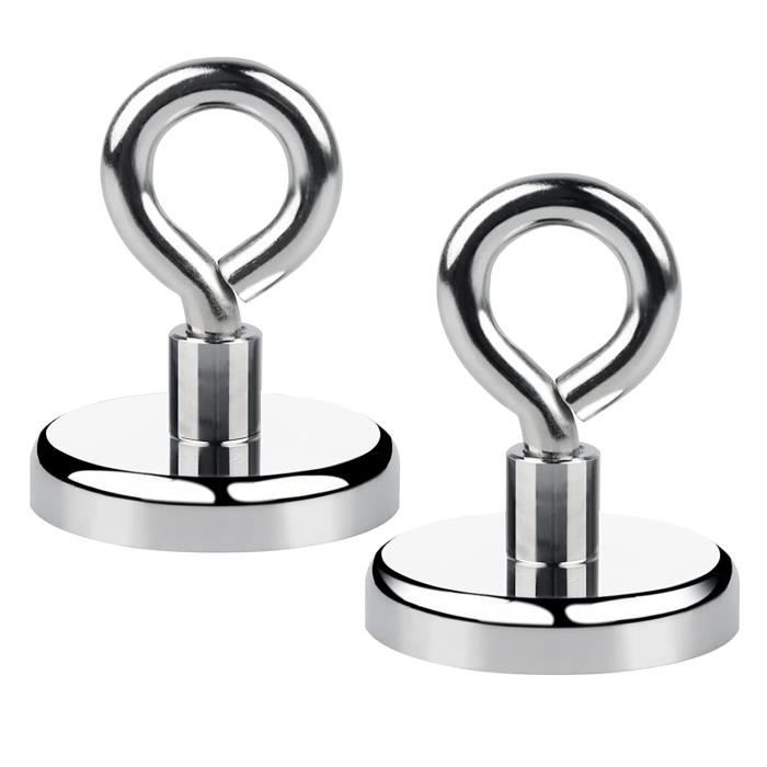 Xingsky Lot de 2 Aimant Néodyme Puissant, Tirer 80 kg Aimant en Néodyme ...