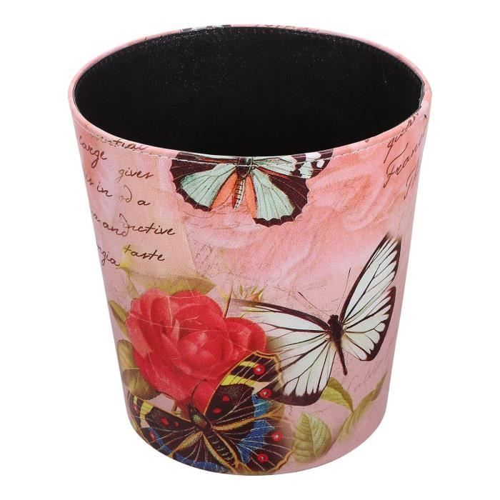 Décor De Bureau Vintage En Cuir Poubelle Rétro Papillon Déchets ...