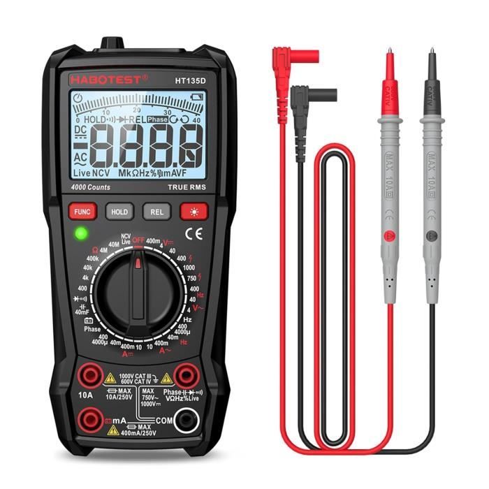 Multimètre Digital, Ht135D Multimètre Numérique Multifonctionnel Écran ...