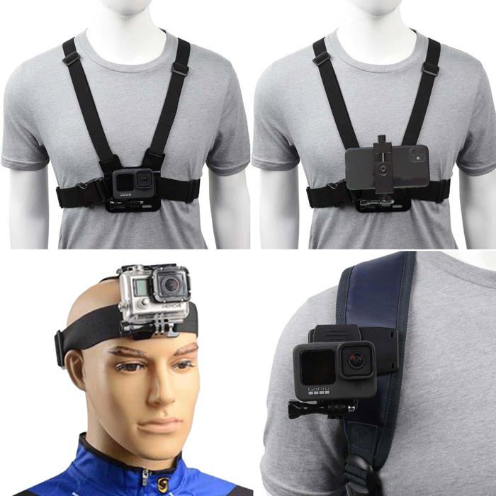 Harnais de Poitrine Support Smartphone,Support de Tête et Sangle d ...
