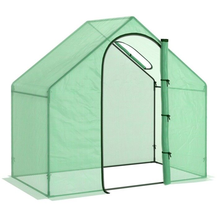 Serre De Jardinage Serre tomates 180x100x168cm fenêtre+porte acier/PVC ...