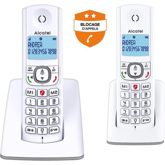 Téléphone Sans Fil Dect Design ,Mains Libres,Grand Écran Rétroéclairé ...