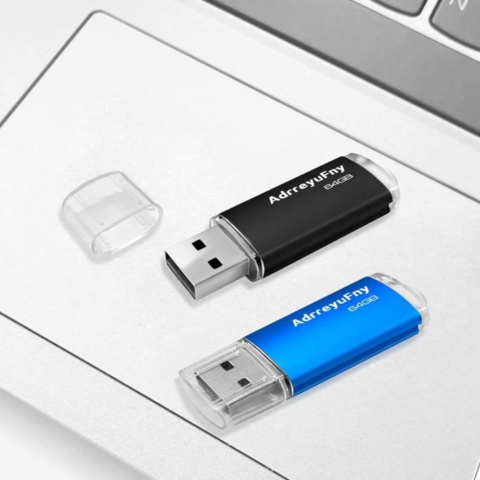 Clé USB 64GO Lot de 2 Clef USB 2.0 Pen Drive 64GB Flash Drive Portable ...