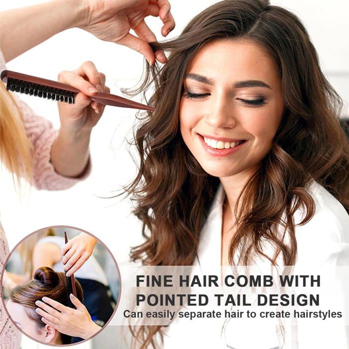 Brosse en Poil de Sanglier 2 Pièces Salon, Teasing Brosse Cheveux Barbe ...