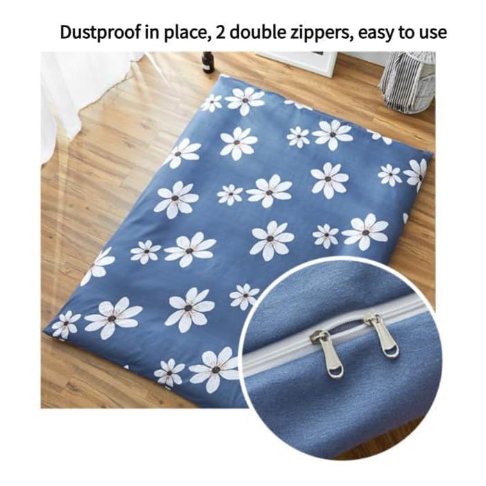 Housse futon sol 90×200 cm gris foncé, zippée, lavable, protection ...