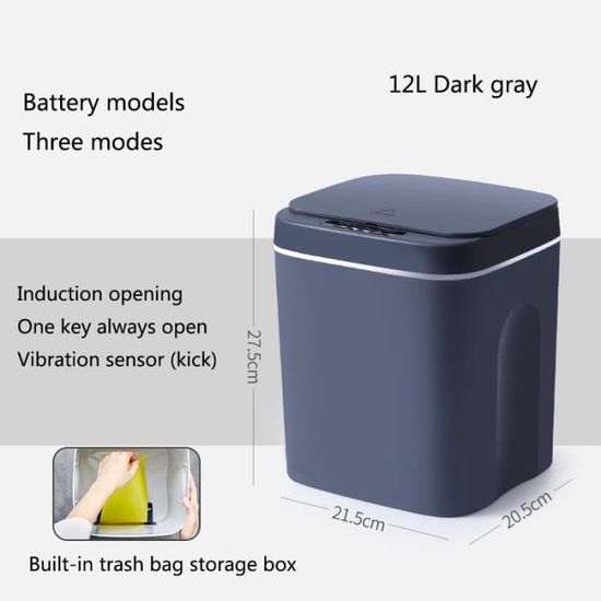 Poubelle,Poubelle intelligente 12l avec capteur de mouvement infrarouge ...