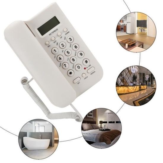 PAR- Téléphone résidentiel KX T076 Téléphone fixe anglais filaire pour ...